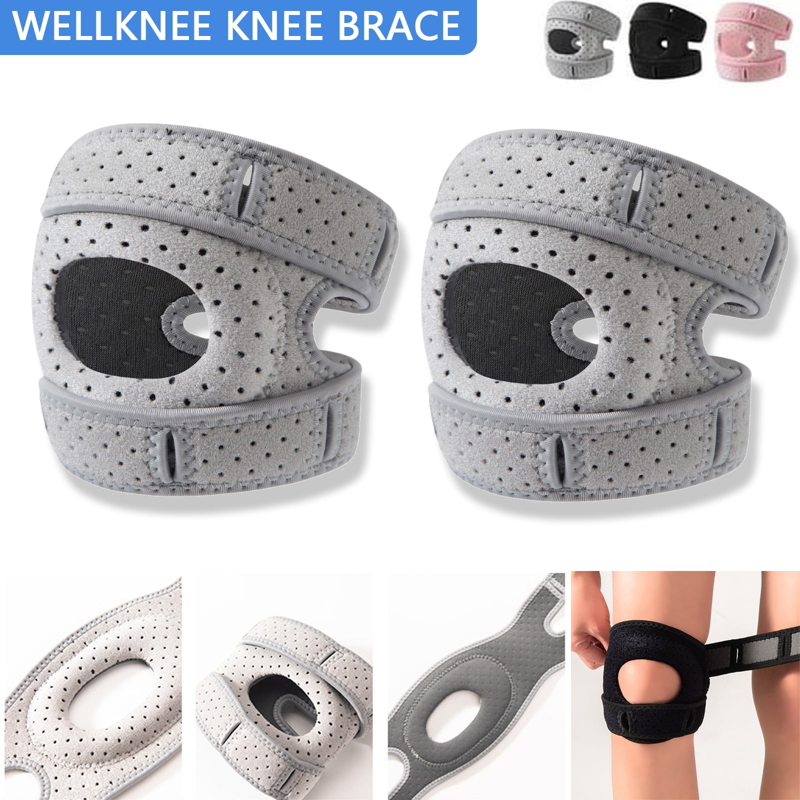 2025 Wellknee Knee Brace, Wellnee Patellar Pad Realign Knee Joint While ...