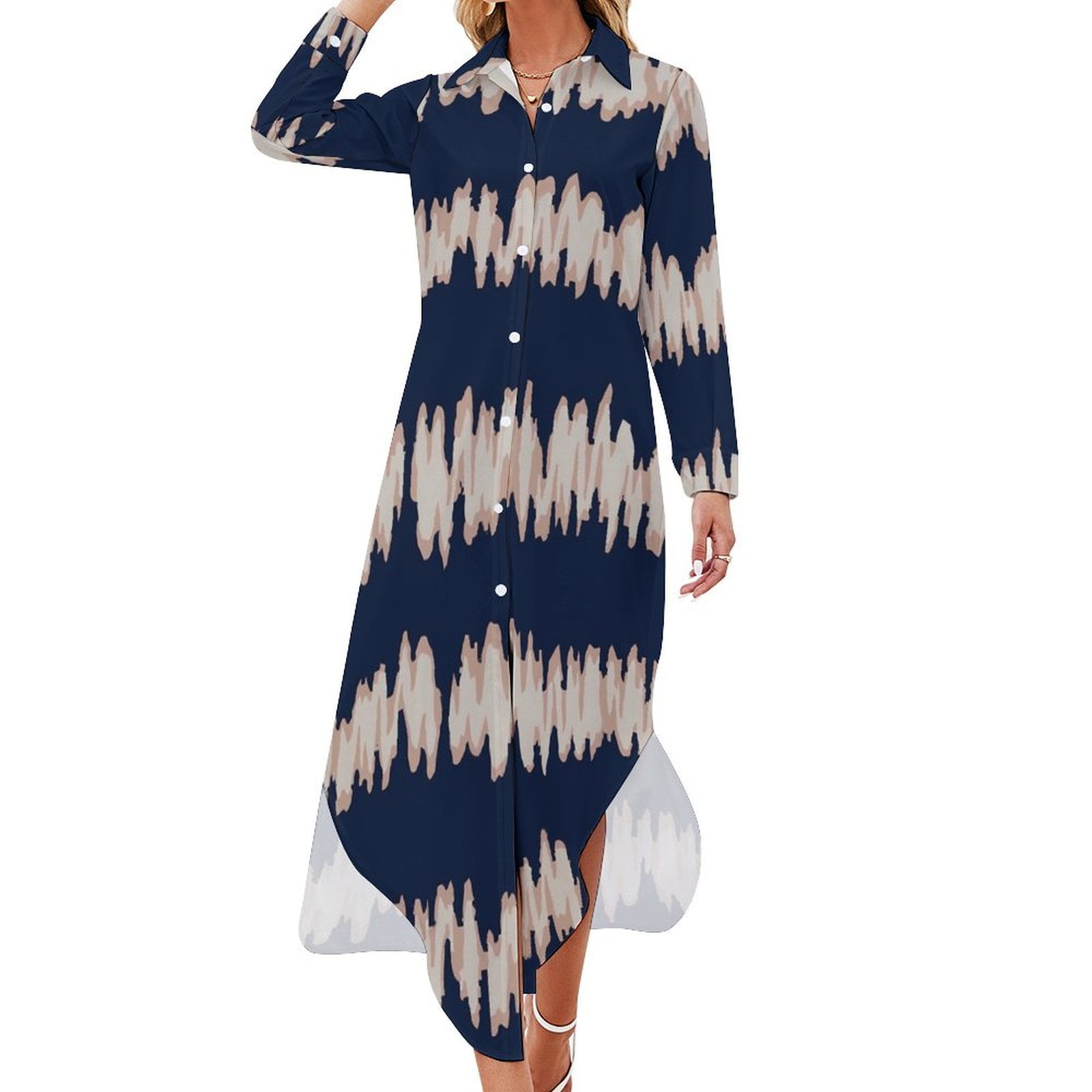 2025 White Black Tie Dye Casual Dress Abstract Flower Streetwear ...