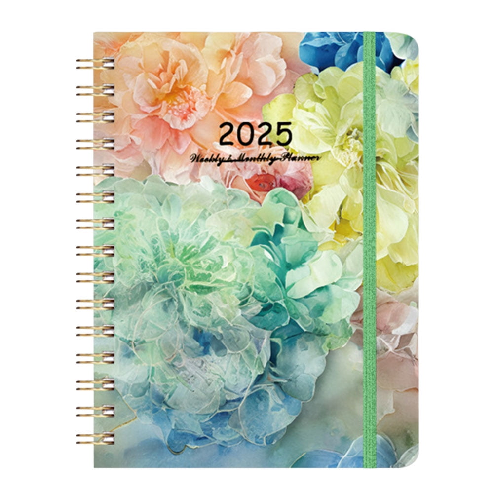 2025 Whole Year A5 Journal Notebook Spiral Bound Yearly Week Planner ...