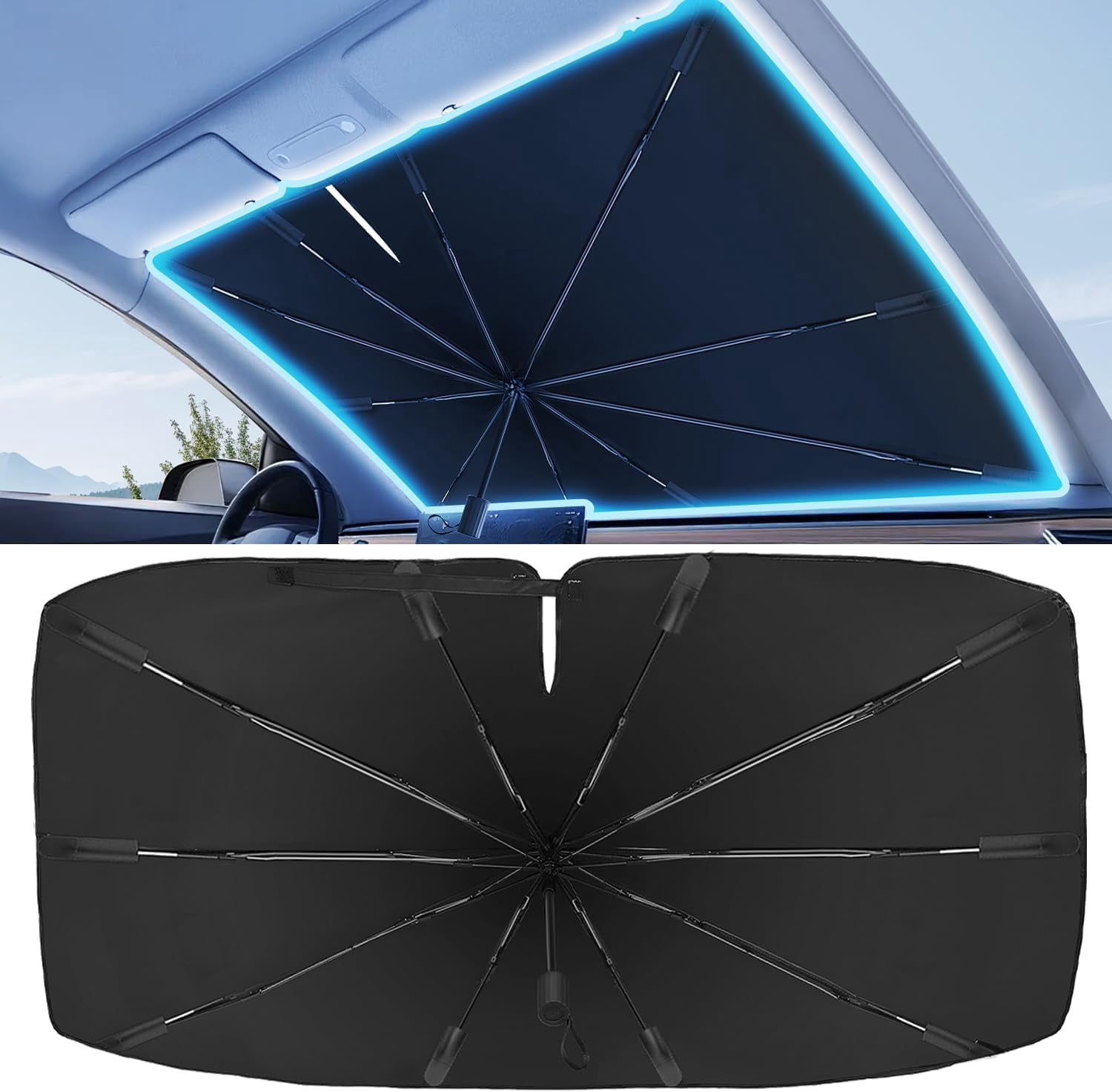 2025 Windshield Sun Shade Frame with Thickened Fast Emergency Window ...
