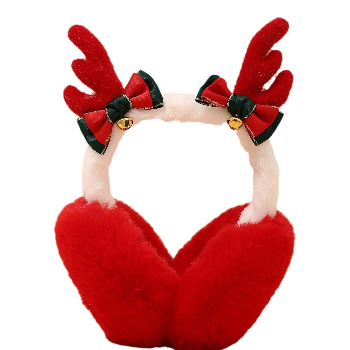 2025 Winter Ear Muffs Christmas Reindeer Antlers Foldable Warm Ear ...
