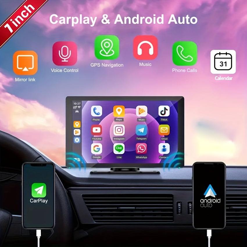 2025 Wireless CarPlay, 7" HD Touchscreen Car Audio with Rear Camera ...