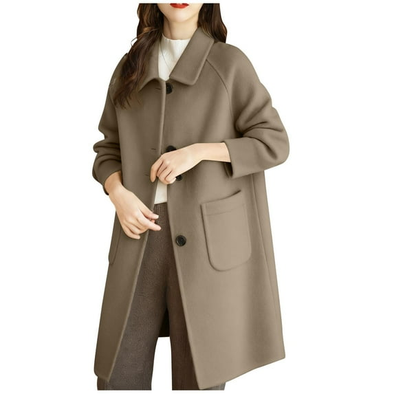 2025 Women Single Breasted Wool Coat Business Office Work Long Winter ...