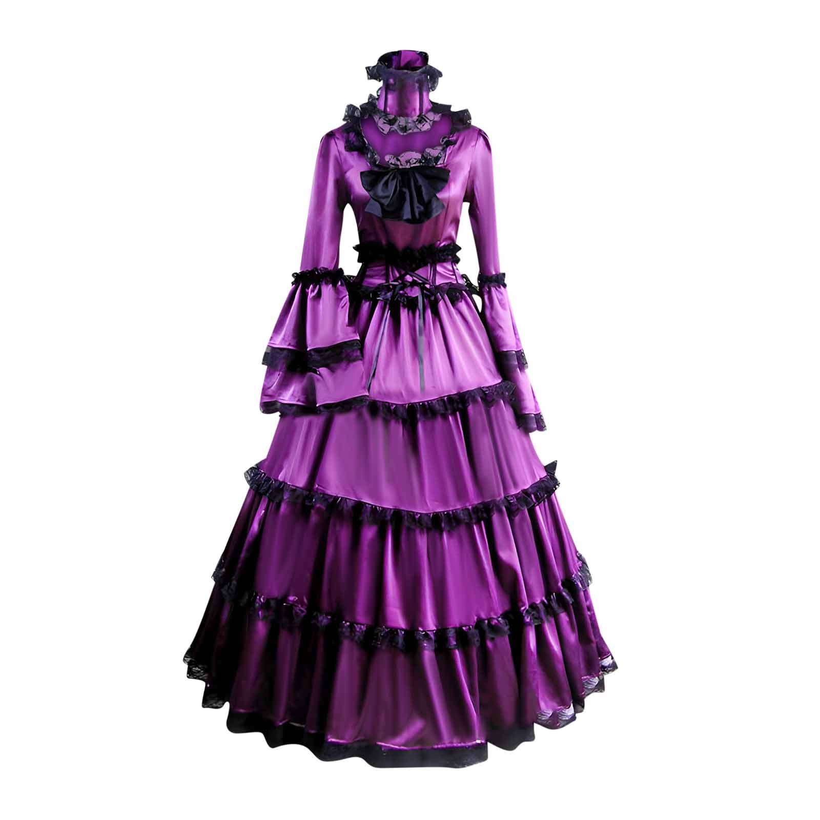 2025 Women Victorian Renaissance Dress Long Sleeve Medieval Gothic ...