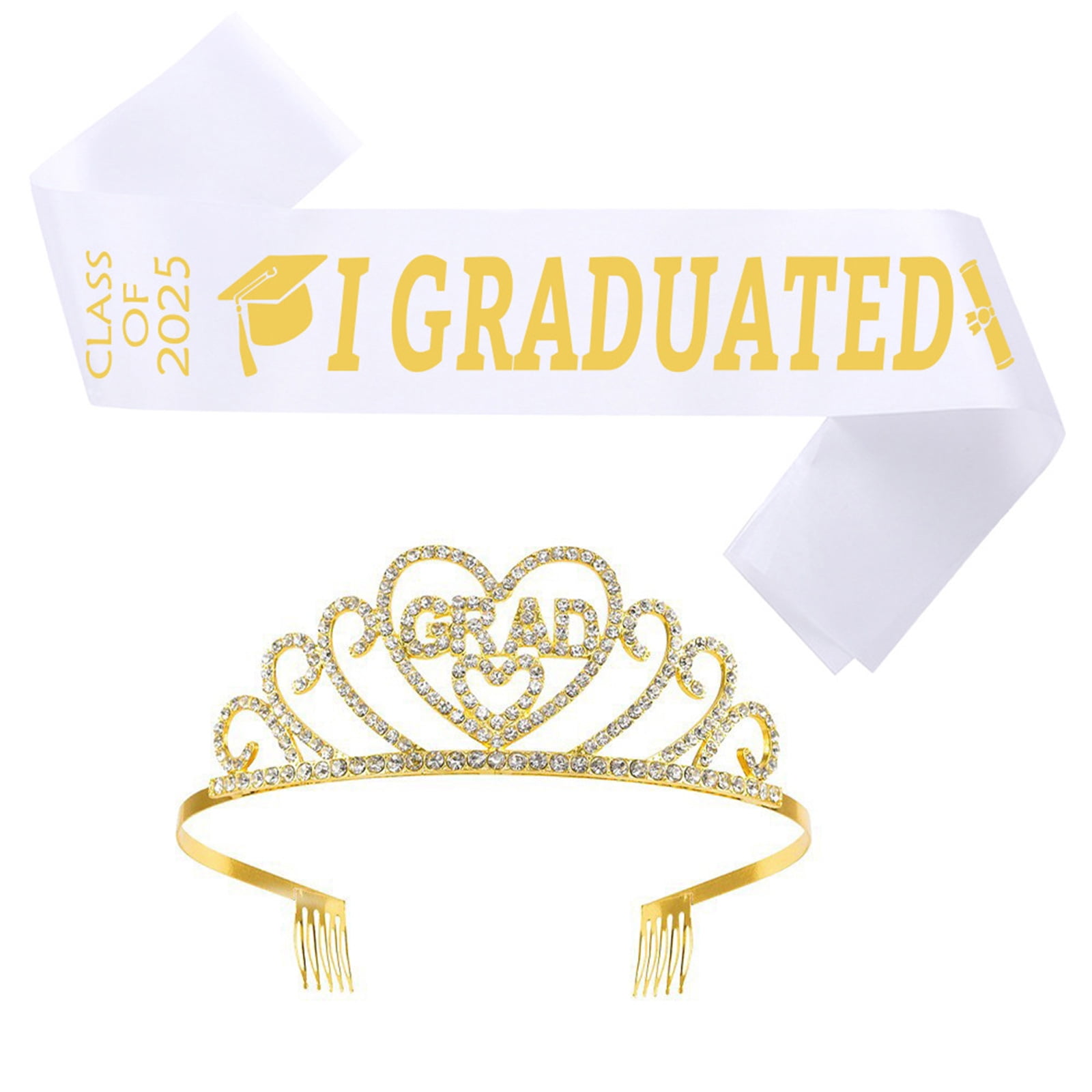 2025 Women's Graduation Crowns and Sash Set Unisex Graduation Etiquette ...