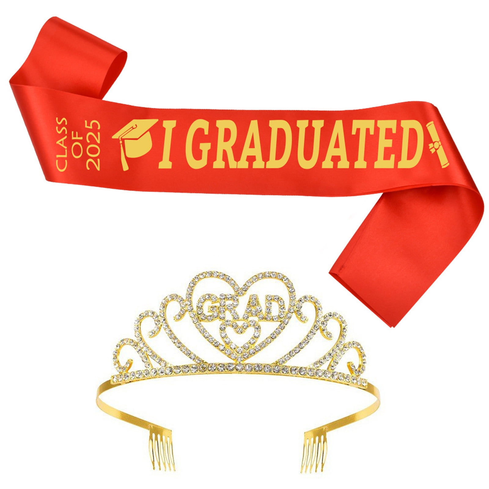 2025 Women's Graduation Crowns and Sash Set Unisex Graduation Etiquette ...