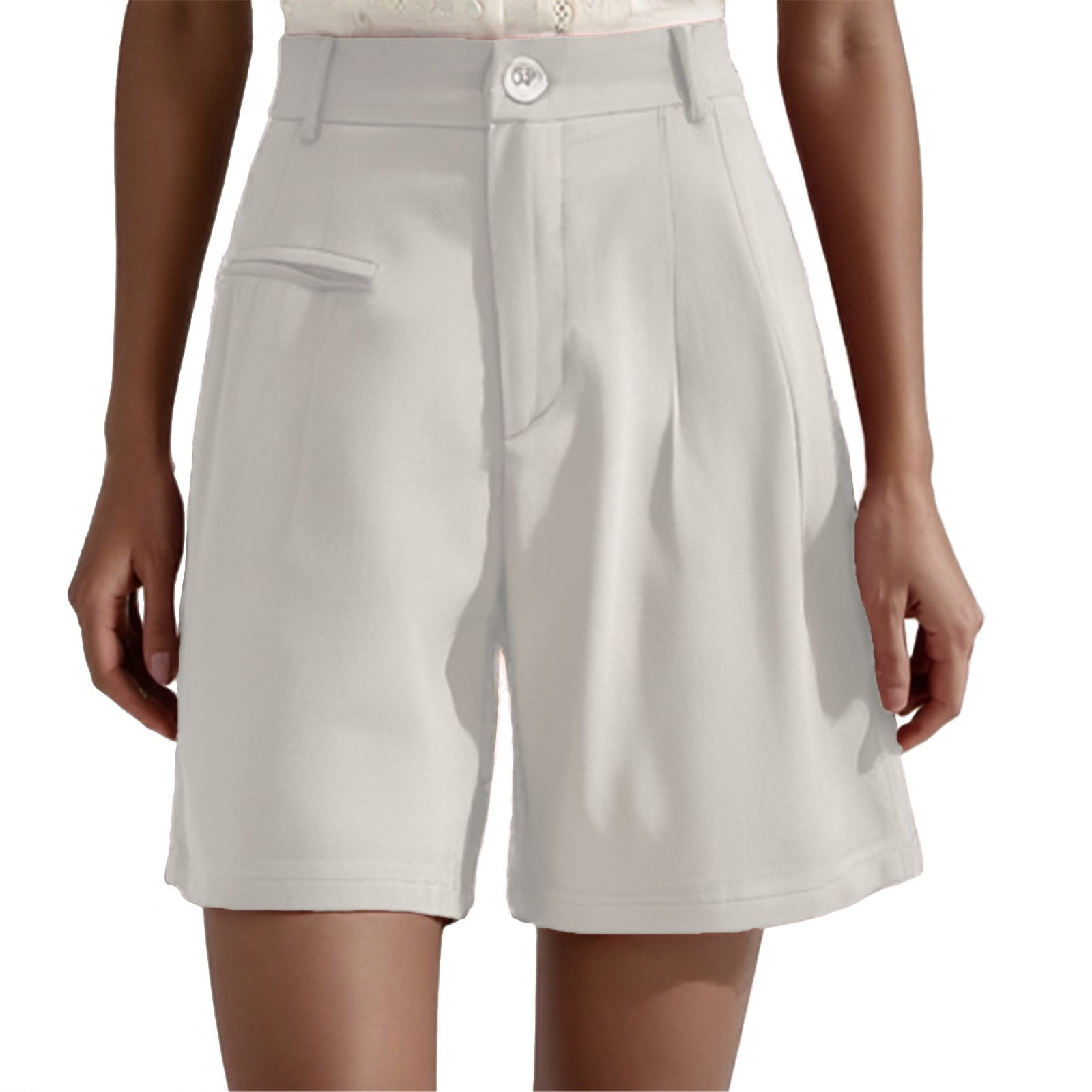 2025 Women's High Waist Elastic Wide Leg Dressy Shorts - Business ...
