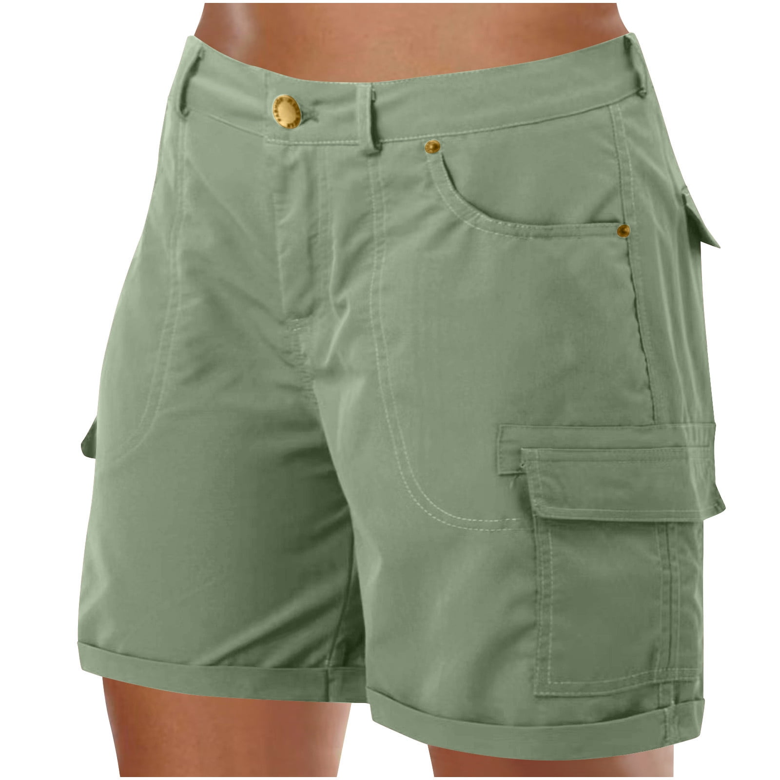 2025 Women's High Waisted Cargo Shorts with Pockets - Stretchy Loose ...