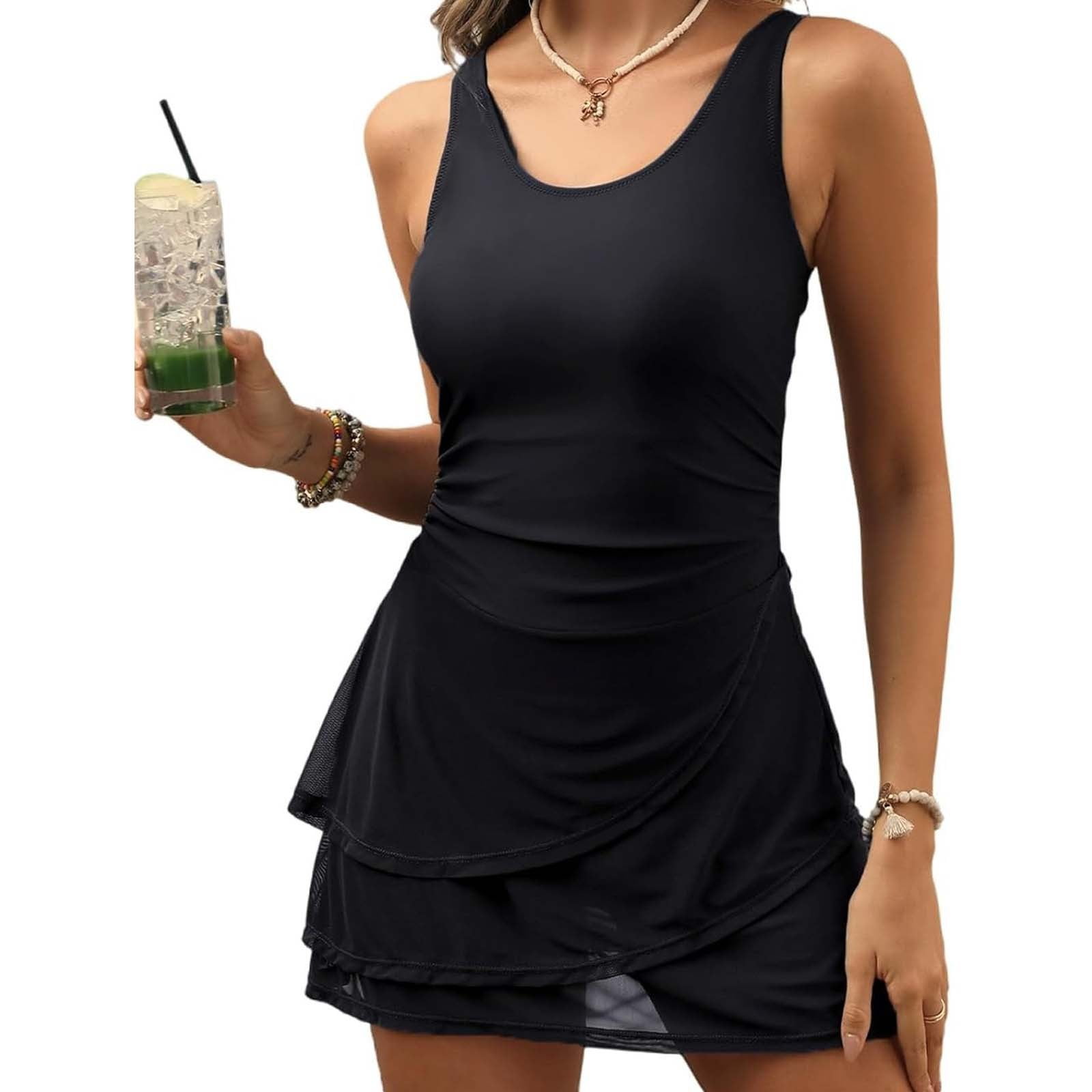 2025 Women's New Floral Nylon Swimsuit with Ruffled Belly Cover ...