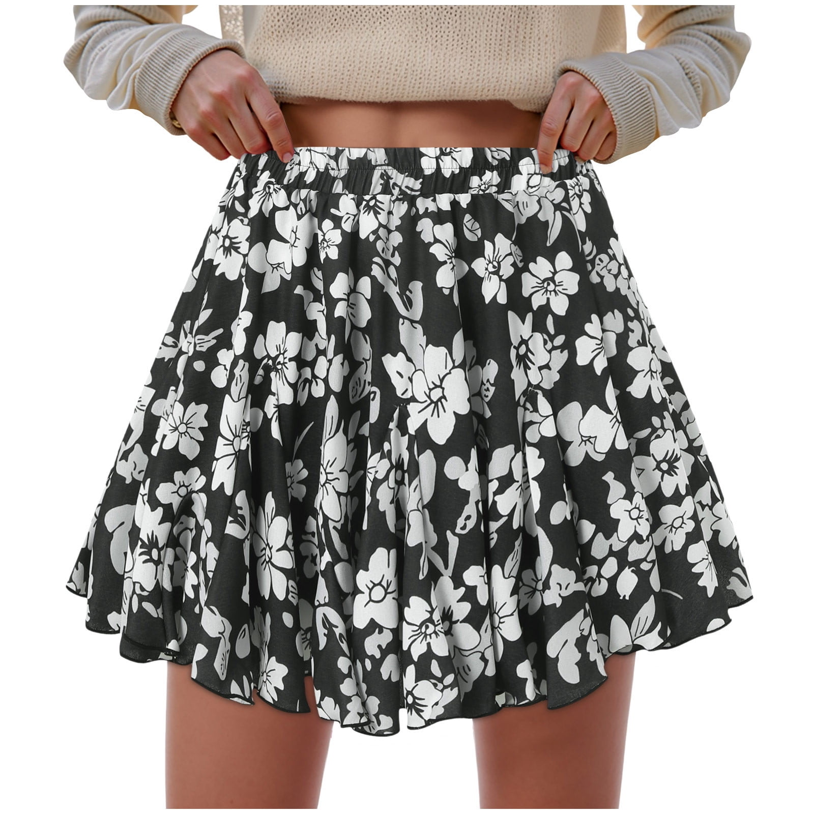 2025 Women's Spring/Summer A Line Flower Printed Mini Skirt Women's ...