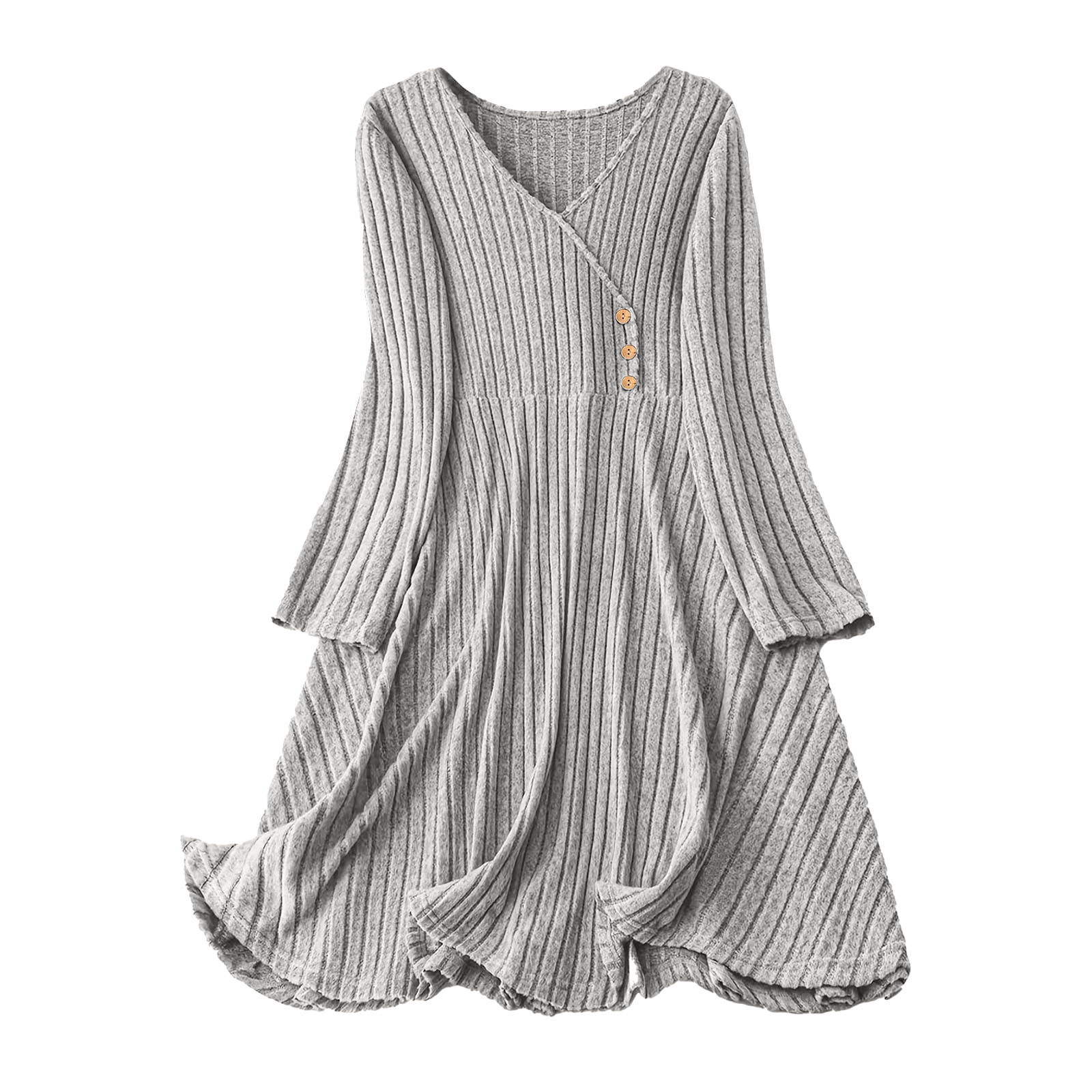 2025 Womens Long Sleeve Tunic Dress Fall Fashion Wrap V Neck Sweater ...