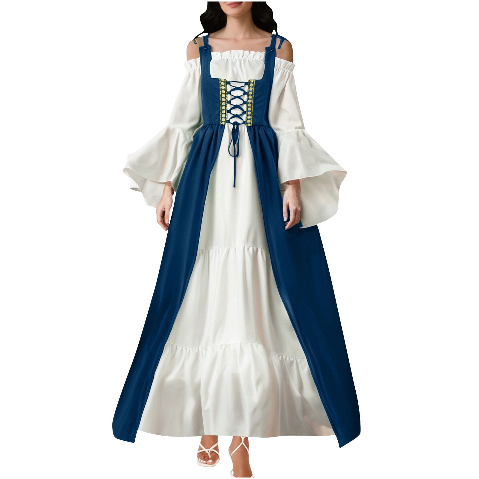 2025 Womens Renaissance Costume Medieval Irish Over Dress Boho Off ...