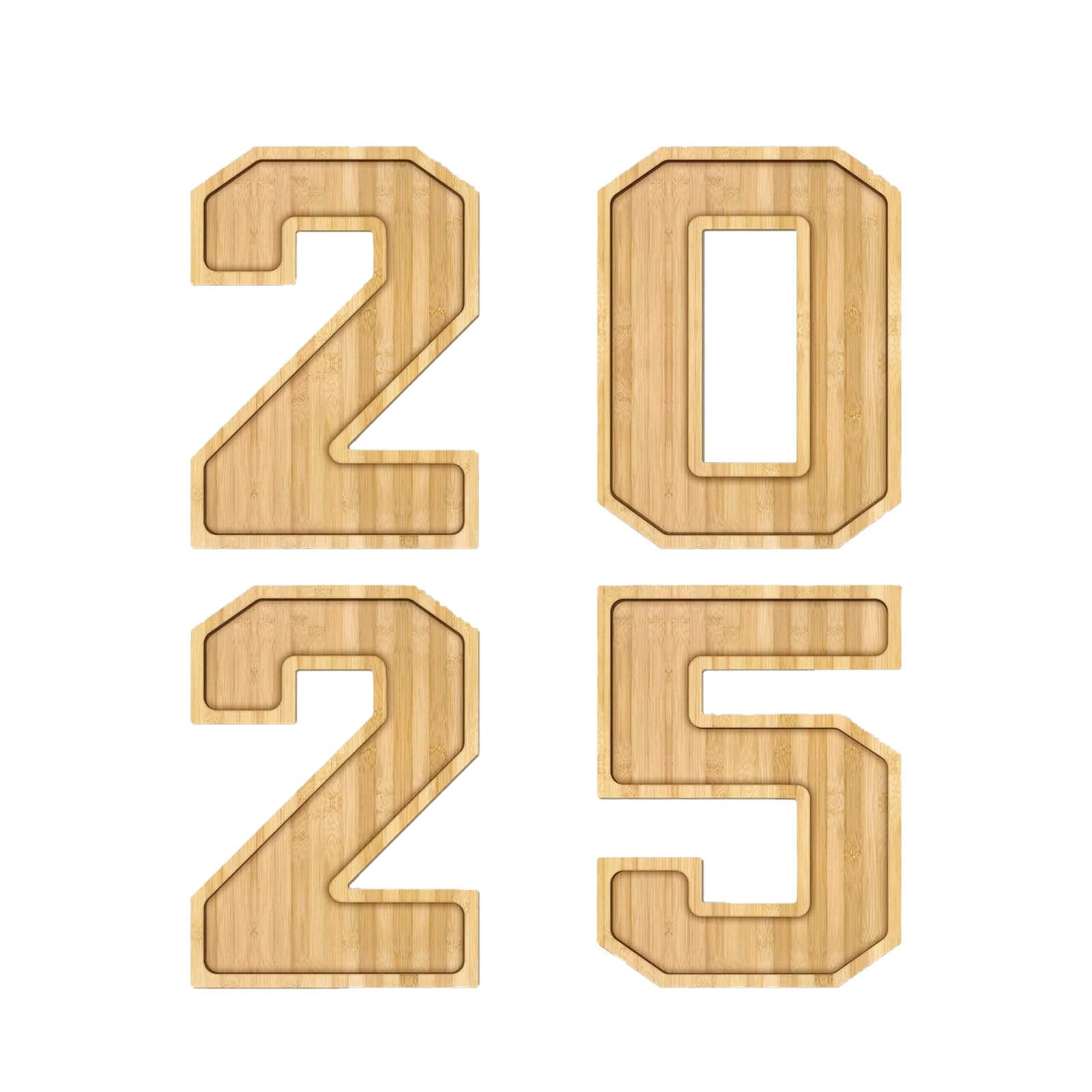 2025 Wooden Graduation Decorations - Fillable Number Charcuterie Board ...