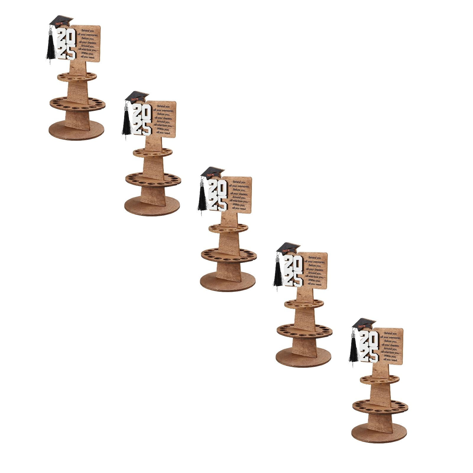 2025 Wooden Graduation Gift Tower Holder Tray Ornament with Graduation ...