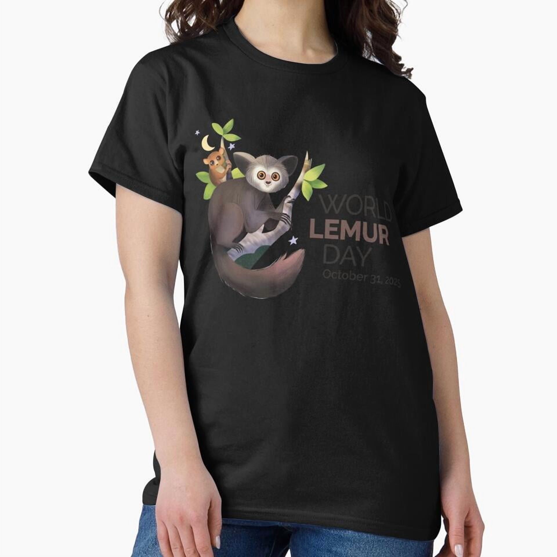 2025 World Lemur Day Aye-aye and Mouse Lemur Graphic H50821 Unisex T ...