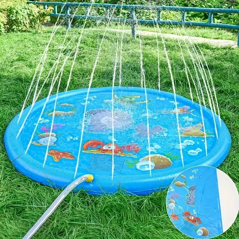 2025 XL 66.9" Blue PVC Water Sprinkler Mat - Foldable Inflatable Spray ...