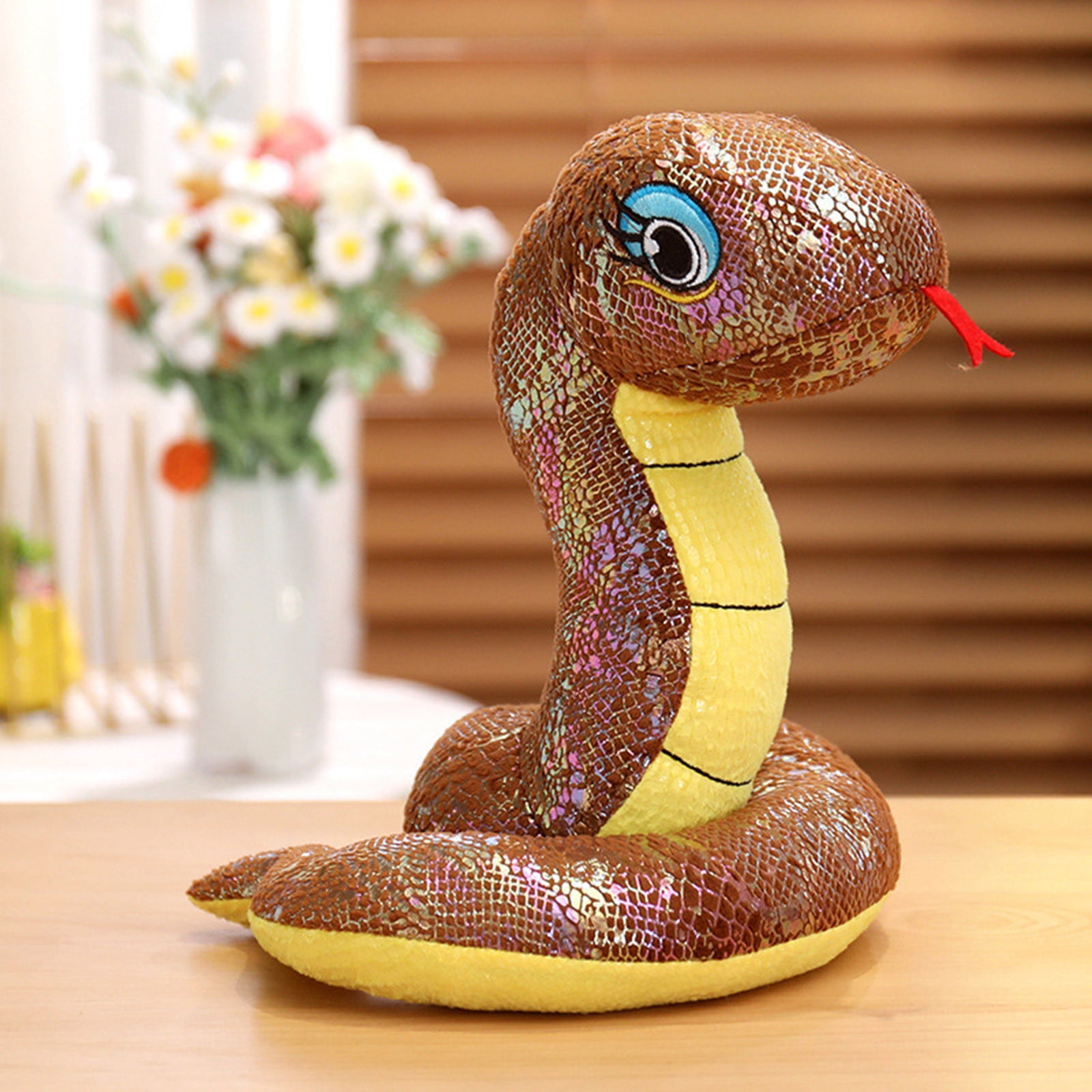 2025 Year of the Snake Plush Toy - Realistic Sequin Snake Doll, Soft ...