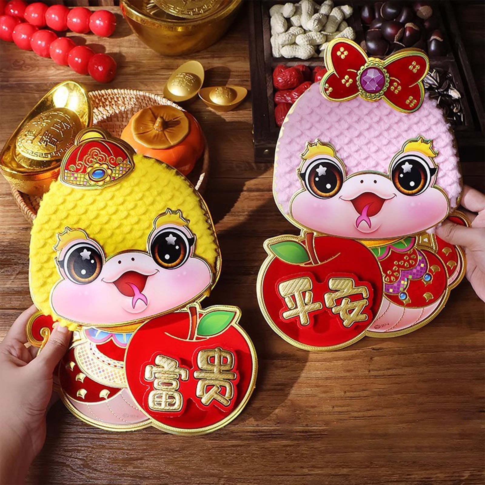 2025 Year of the Snake Spring Festival Door and Refrigerator Stickers ...