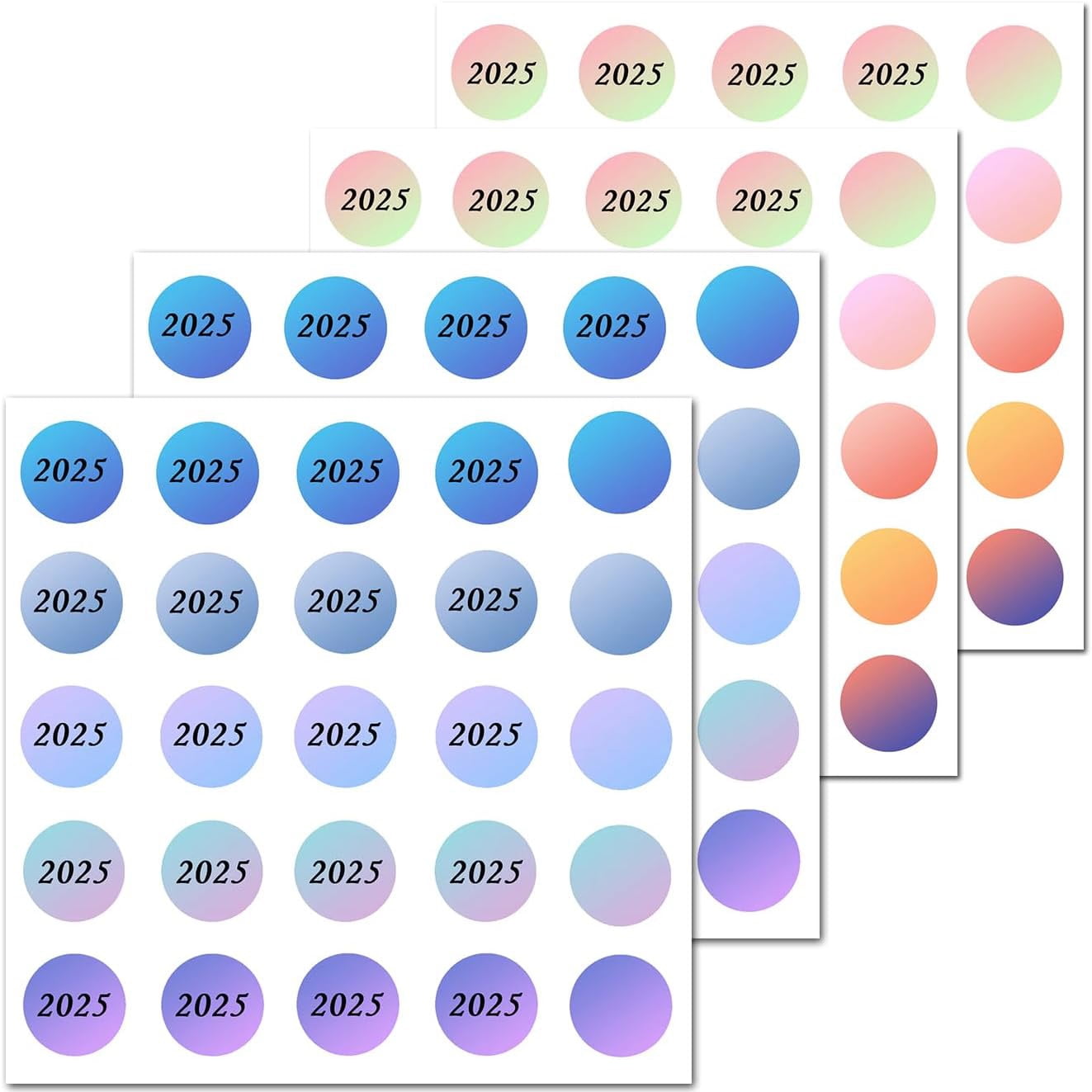 2025 Year Stickers 0.75 Inch Circle Dot Stickers Color Coded Filing ...