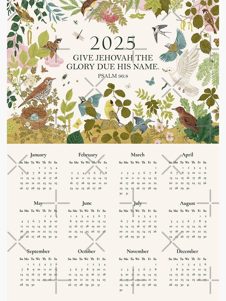 2025 Year Text Calendar (Birds & Insects) Poster Framed-unframed ...