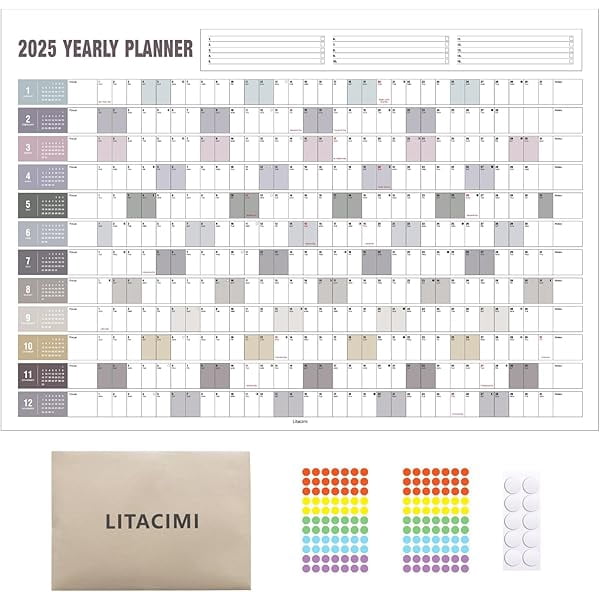 2025 Yearly Wall Calendar with Holidays, Full Year Calendar One Page ...