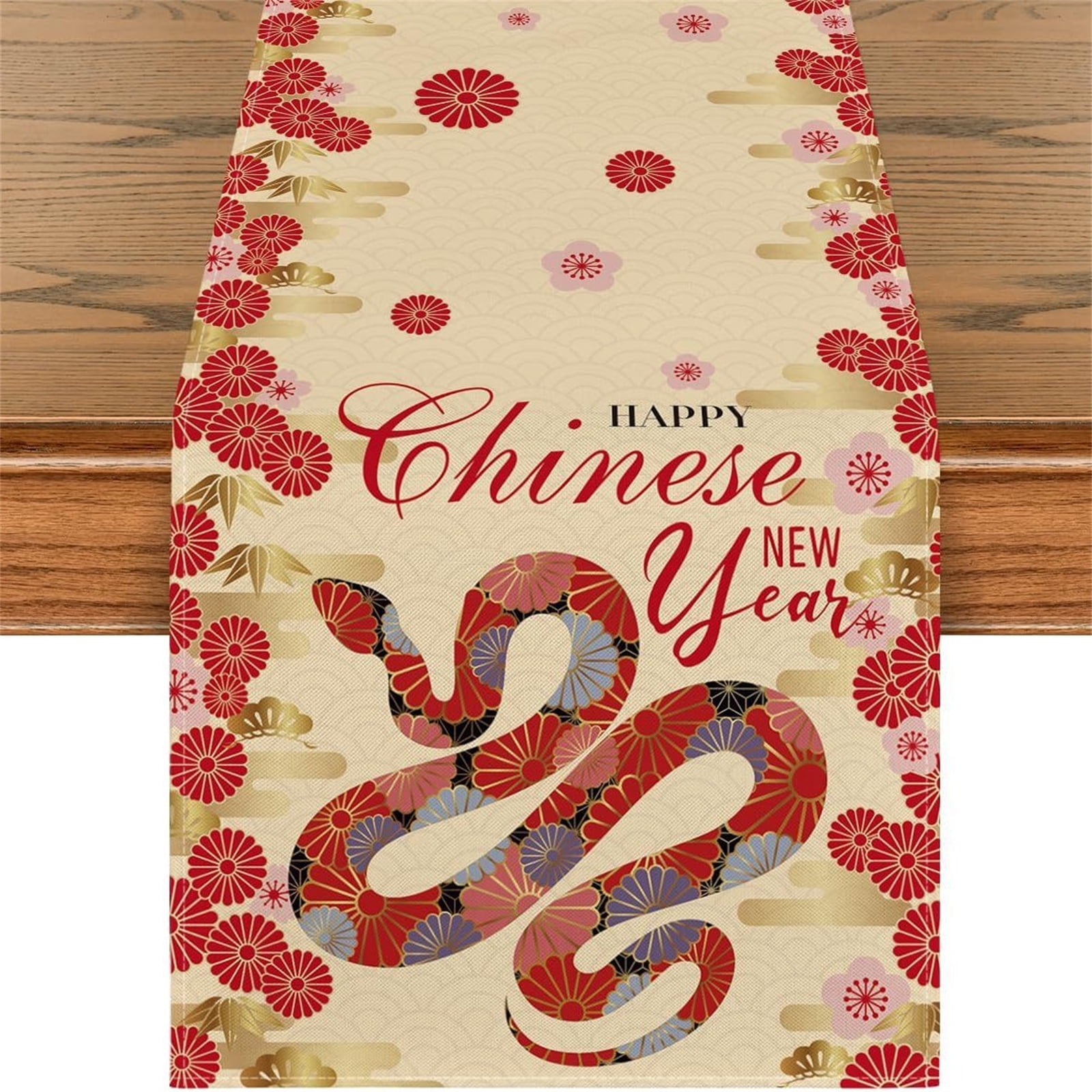 2025 Zodiacs Snake Table Runner Tablecloth for Chinese New Years and ...