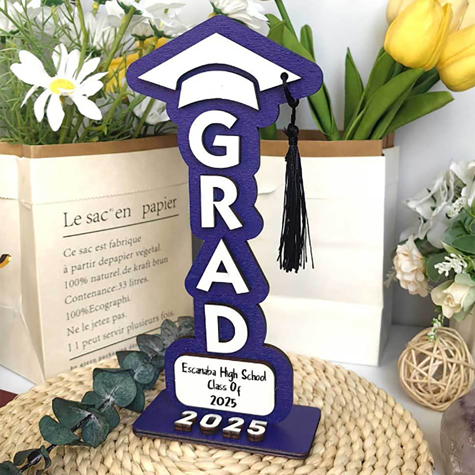 2025 graduation decorations Wooden Desktop Ornaments,Class of 2025 ...