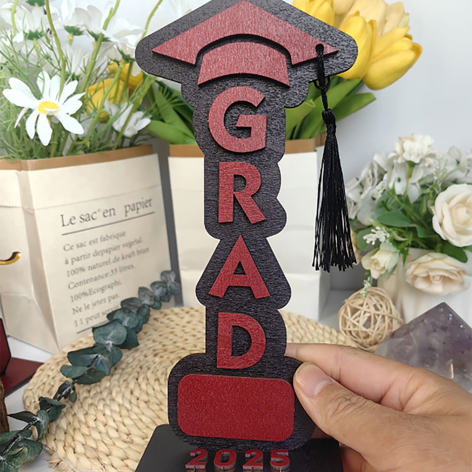 2025 graduation decorations Wooden Desktop Ornaments,Class of 2025 ...
