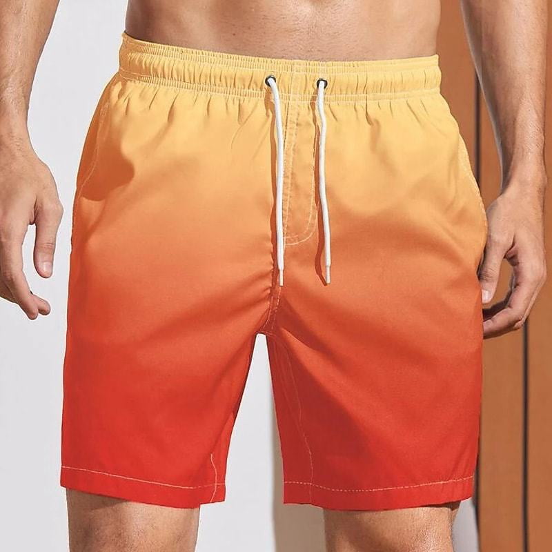 2025 men's gradual change sunset mesh lining shorts men's beach pants ...