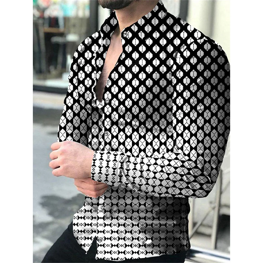 2025 men's party casual top luxury social men's shirt lapel button down ...