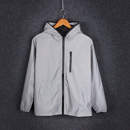 2025 men's reflective jacket hooded windbreaker fashionable running ...