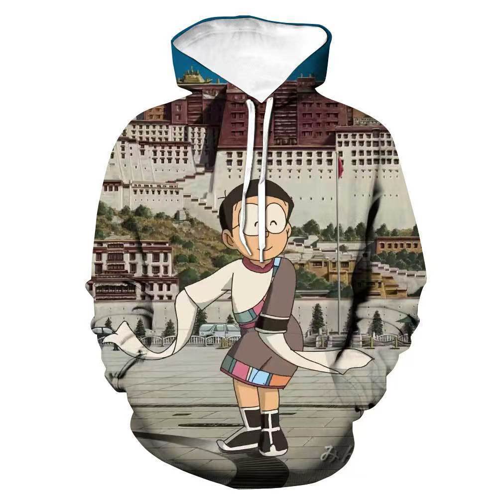 2025 new Doraemon Nobita printed hoodie long sweater - Walmart.com
