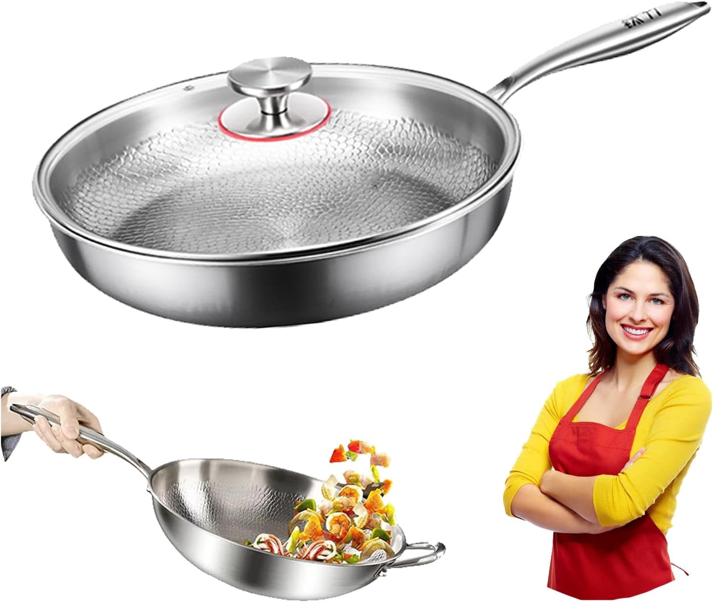 2025 new Titanium Hammered Pan Pro with Lid, titanium pans for cooking ...