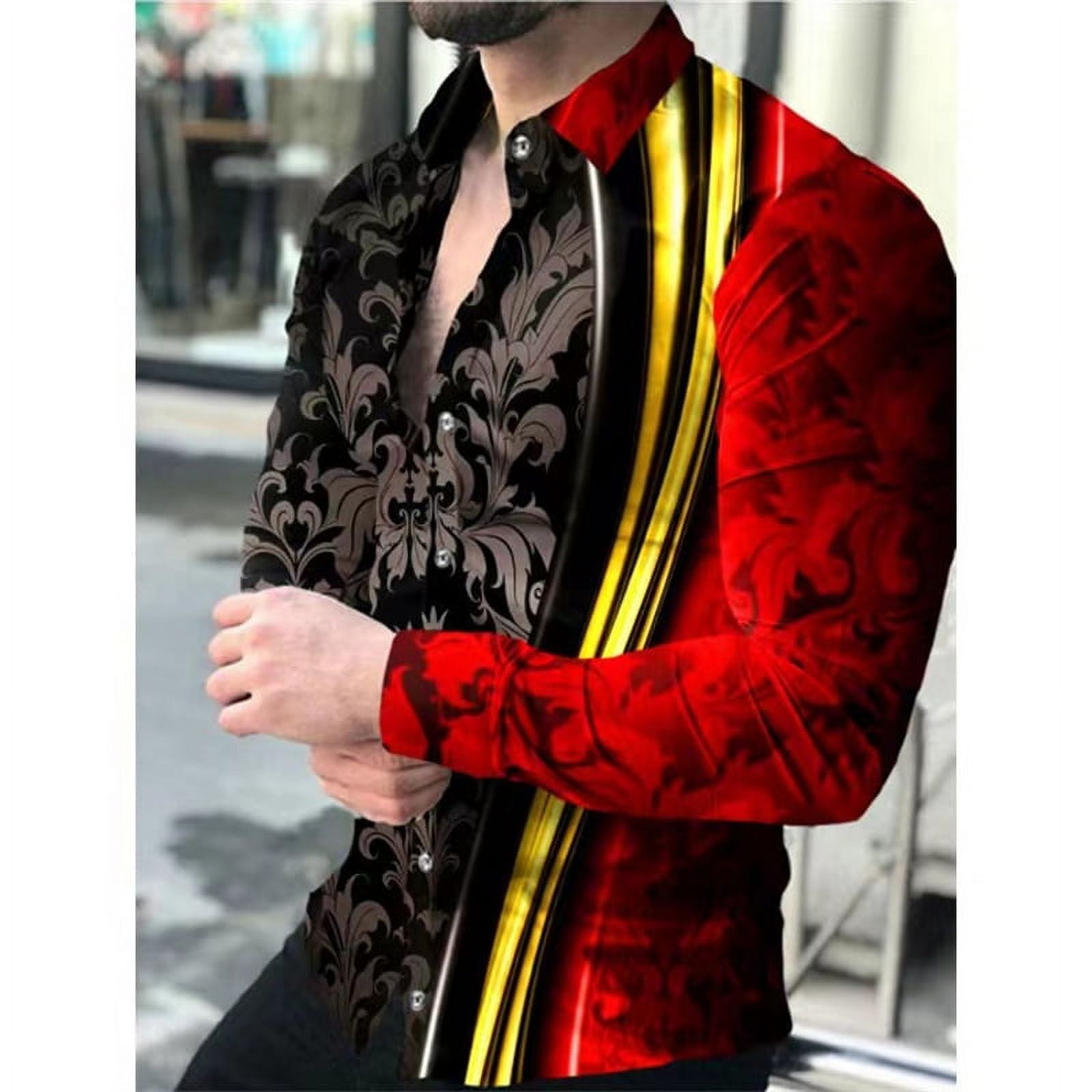 2025 new shirt top fashion men's creative high-definition pattern high ...