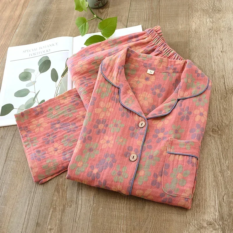 2025 new spring and summer women's pajamas suit long-sleeved trousers ...