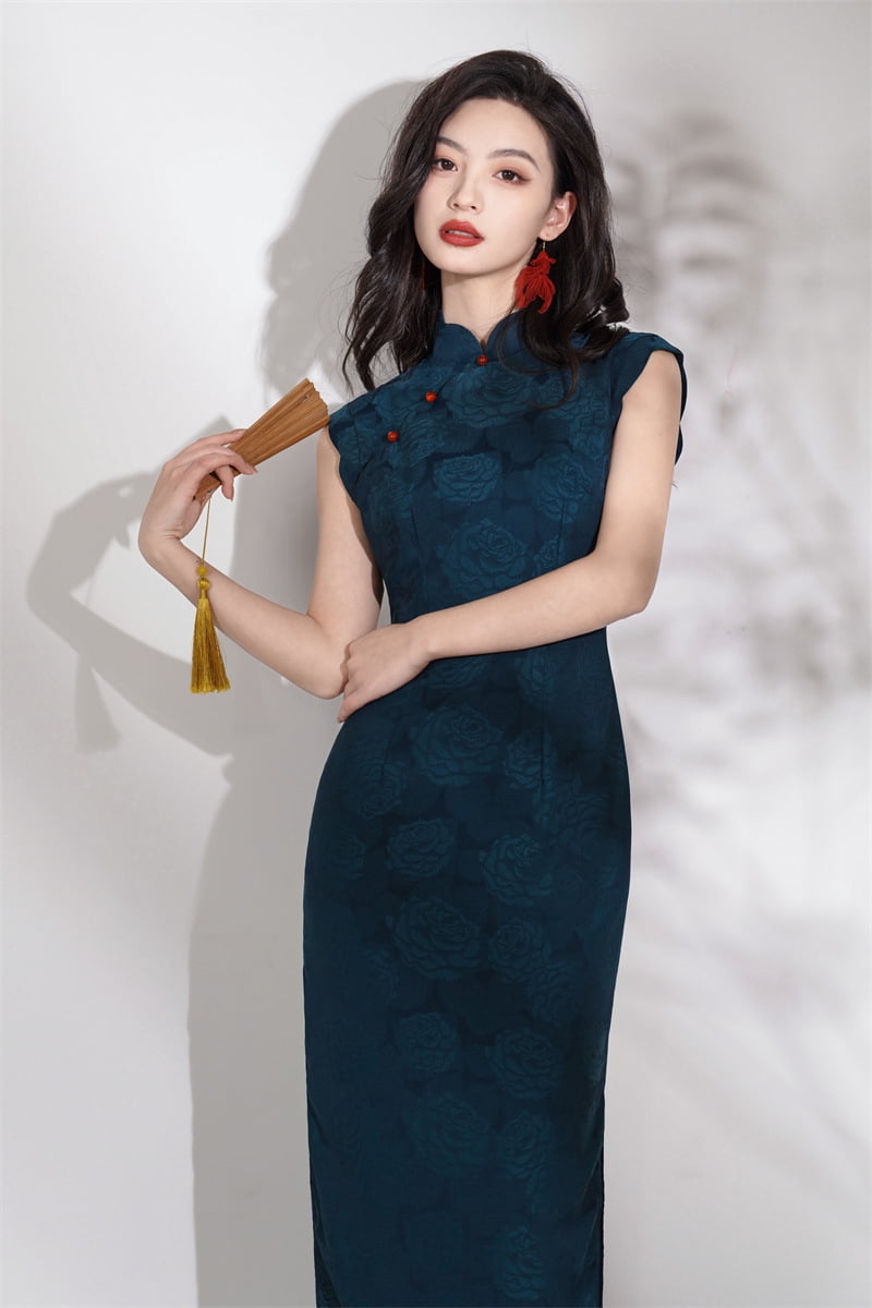 2025 purple jacquard elegant cheongsam old Shanghai improved retro ...