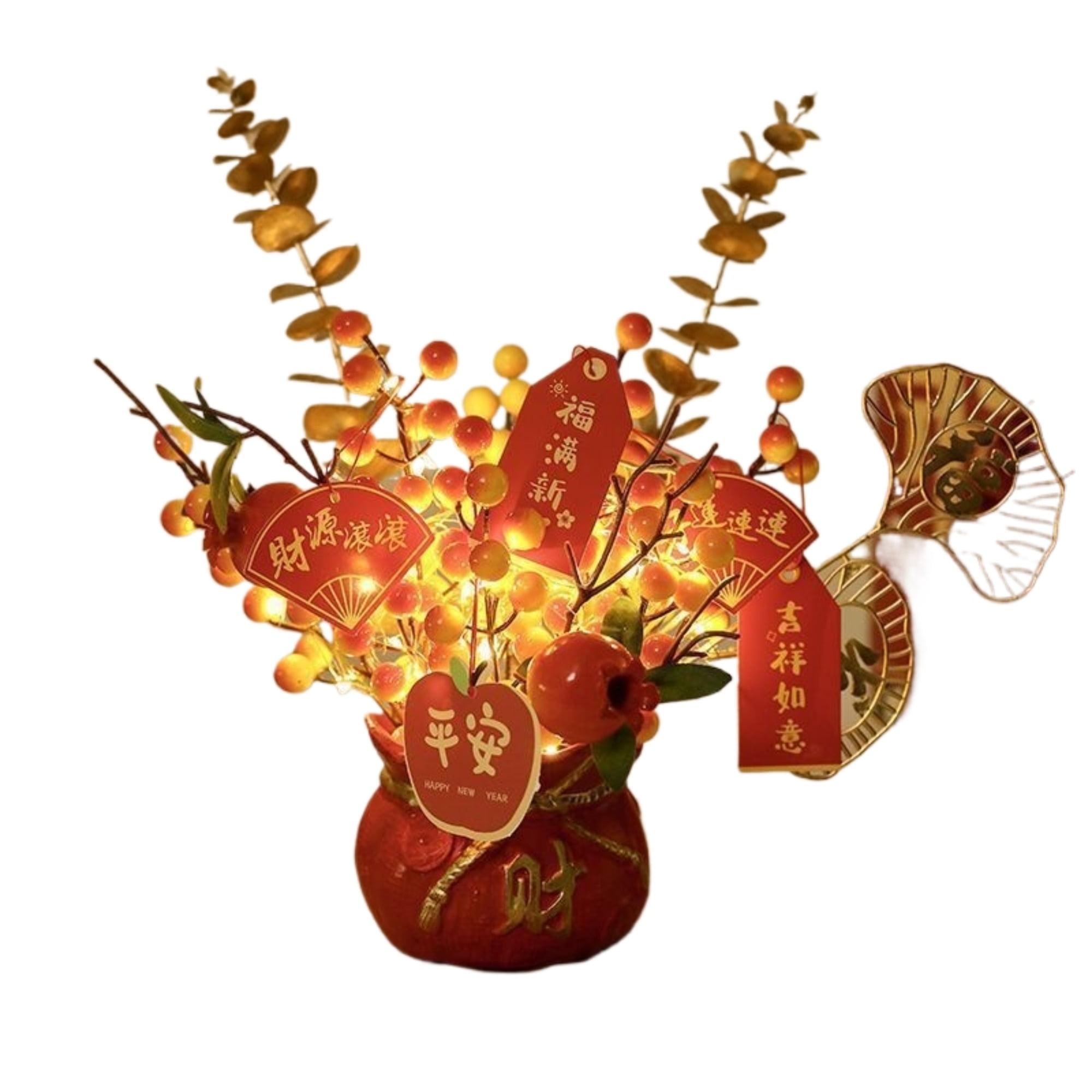 2025 snake year new year Vase decoration fortune fruit flower basket ...