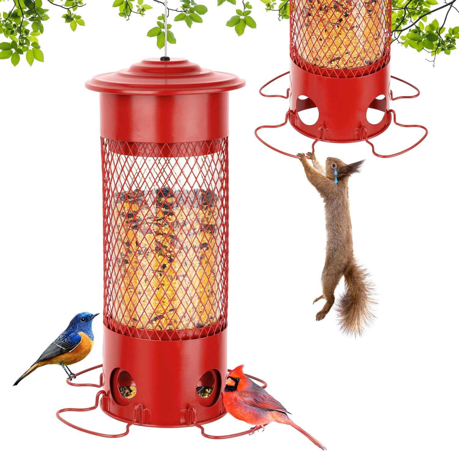 2025 uirrel Proof Bird Feeders for Outdoors Hanging, Weight Activated ...