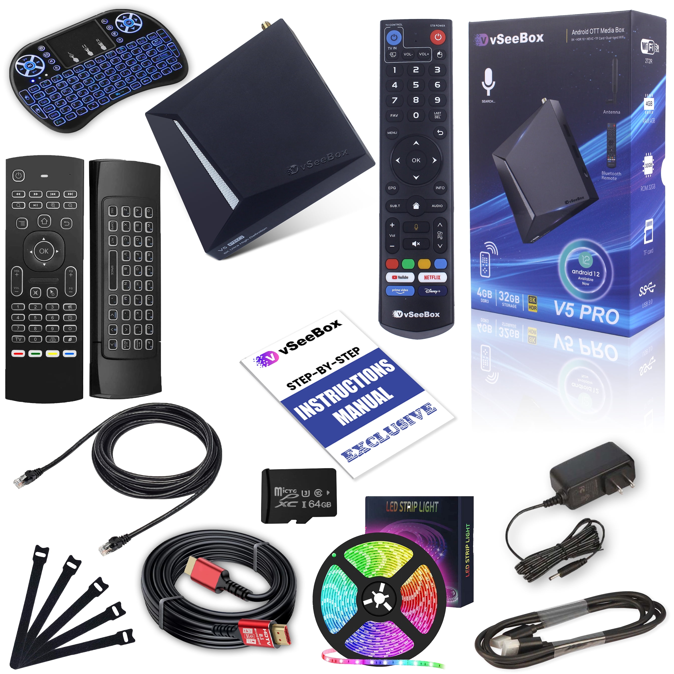2025 vSeeBox V5 Pro New Model with Built-in Voice Control | Includes ...