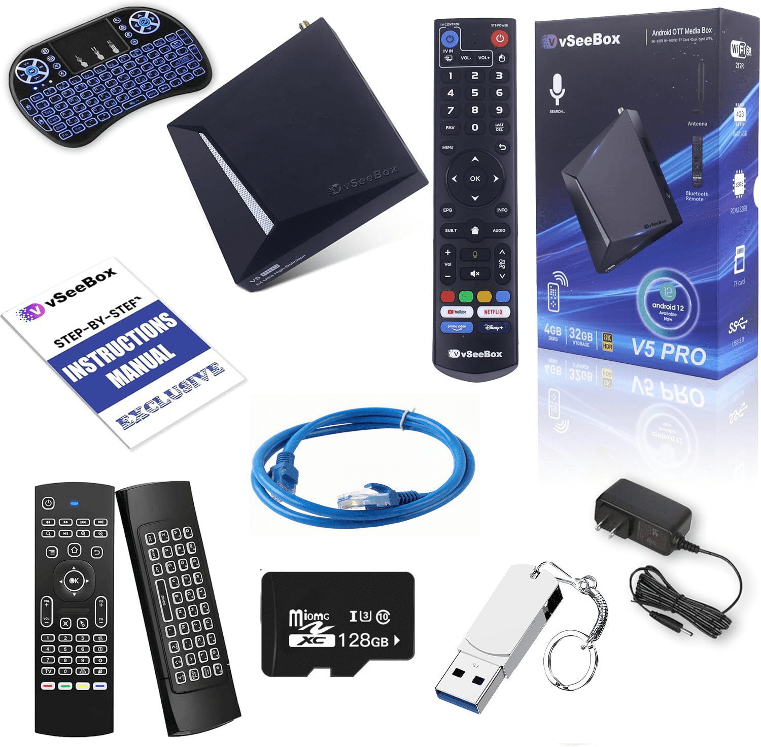 2025 vSeebox V5 Pro New Version Android 12, 4GB RAM, 32GB Storage,Time ...