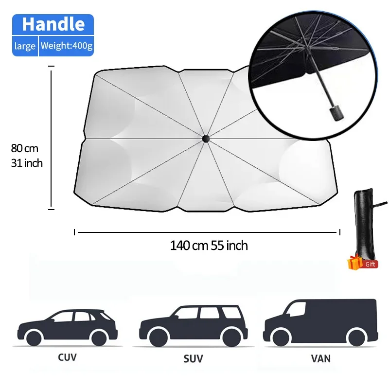 2025Car Sunshade Windshield Umbrella Front Sun Shade Parasol Foldable ...