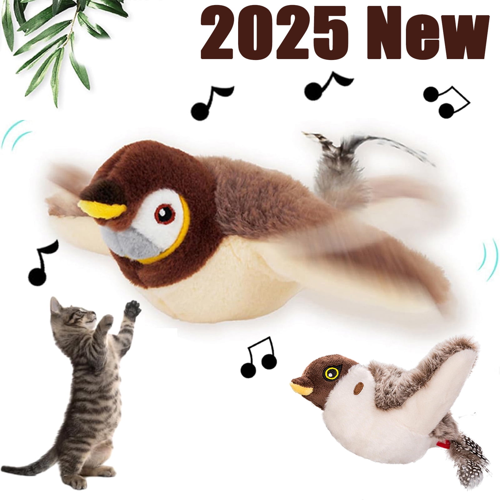 2025New Flying Bird Cat Toy, Interactive Flapping Bird Cat Toy, Flying ...