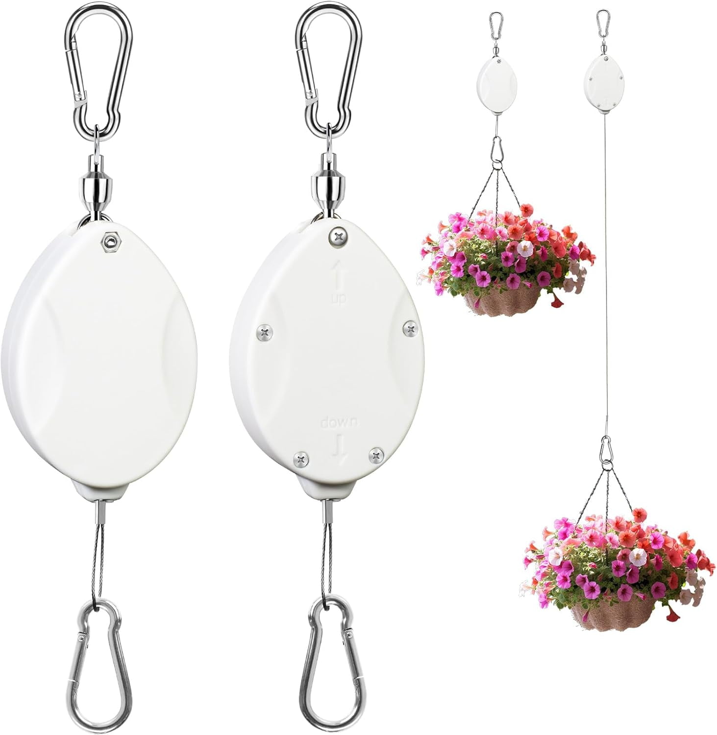 2025Upgraded Heavy Duty Retractable Plant Hanger,Plant Pulleys for ...