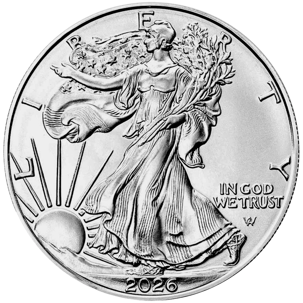 U.S. Mint, Silver Coin, 2026 1 oz .999 Fine Silver American Eagle BU ...