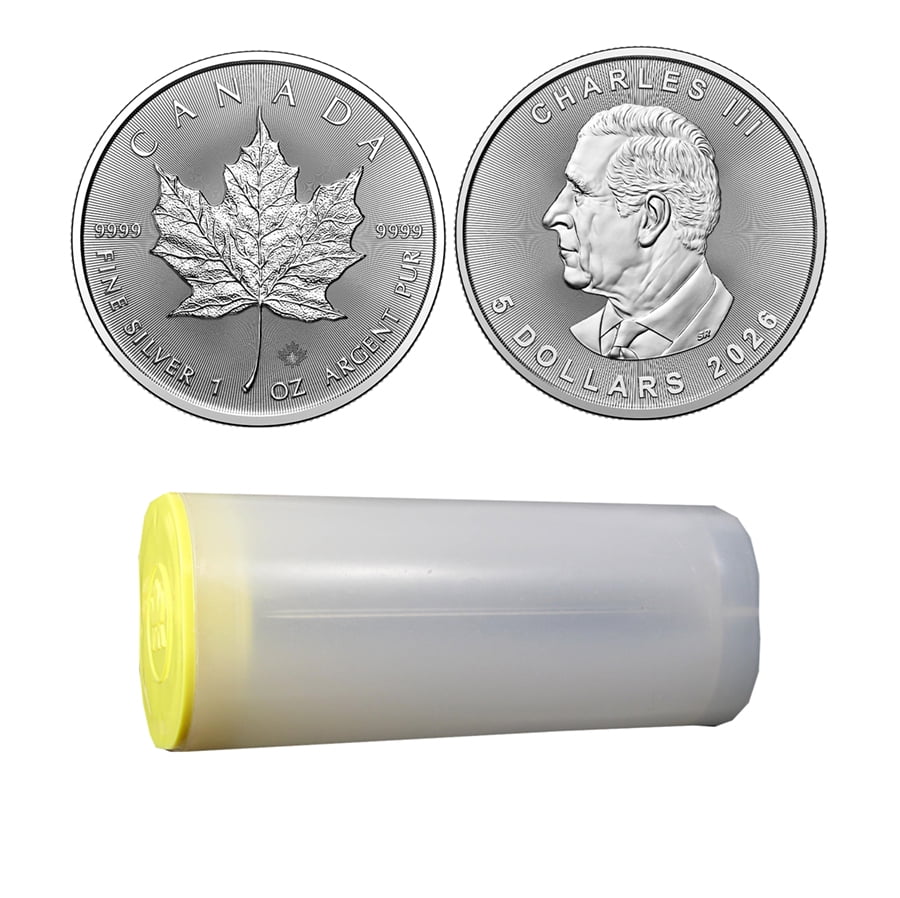 2026 1 oz Canadian Silver Maple Leaf Coin BU - Tube of 25 - Walmart.com
