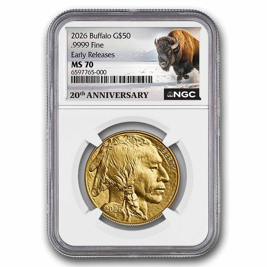2026 1 oz Gold Buffalo MS-70 NGC (ER, 20th Anniversary) - Walmart.com