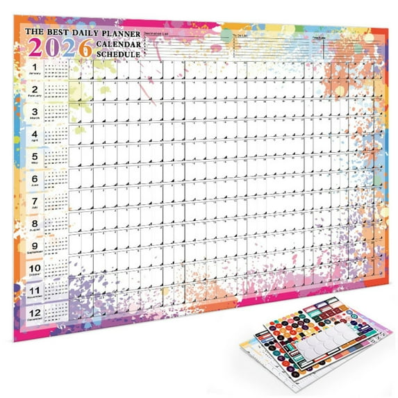 2026 12 Month Wall Calendar with Holiday Tracking Goal Setting Pages ...