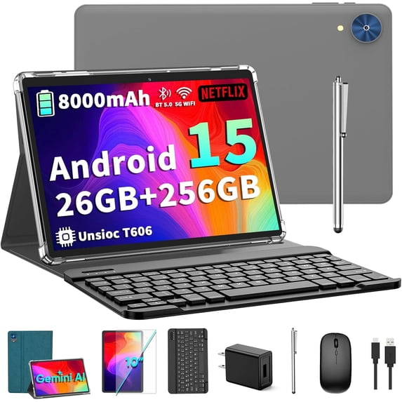 2026 15 Tablet with Keyboard - 26GB+256GB+2TB Expand, Octa-Core, Gemini ...