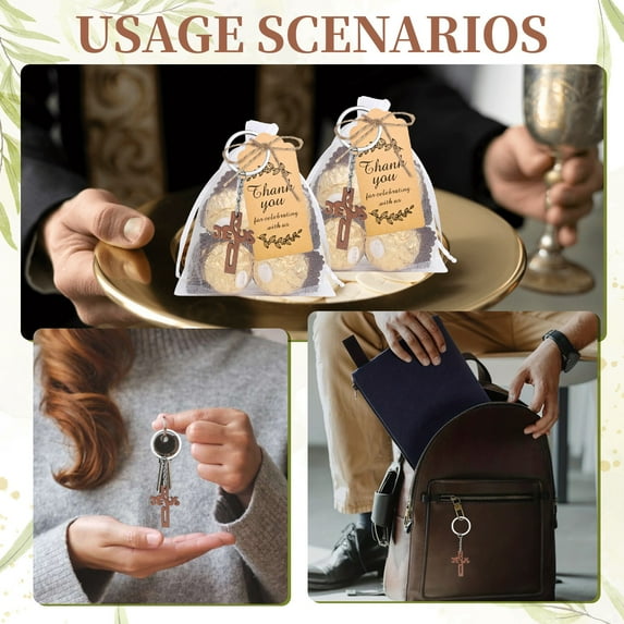 2026 20 Pack Wooden Pocket Cross Charms and 20 Chains,Pure Natural ...