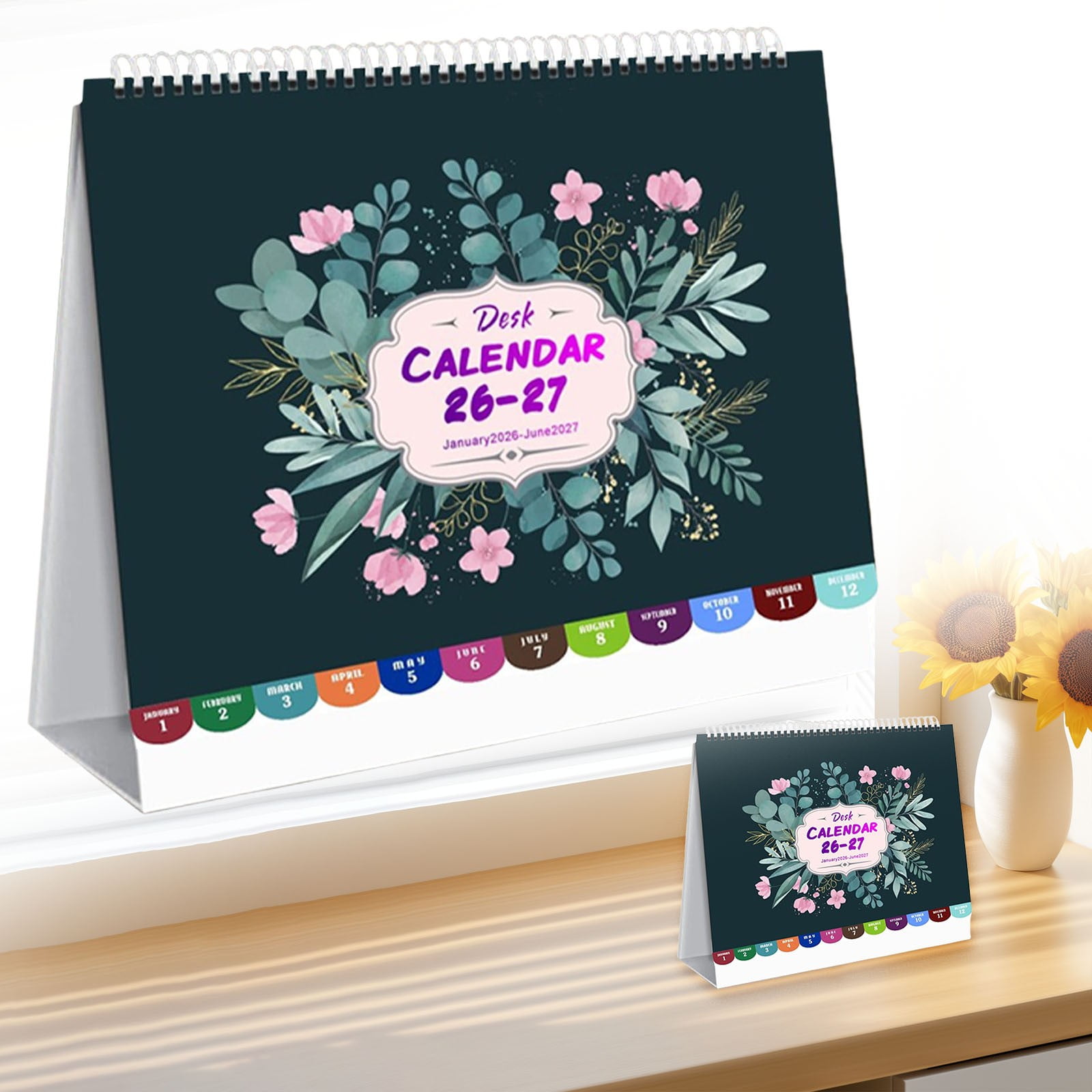 2026-2027 18-Month Desk Calendar Planner, Jan 2026 to Mar 2027 Standing ...